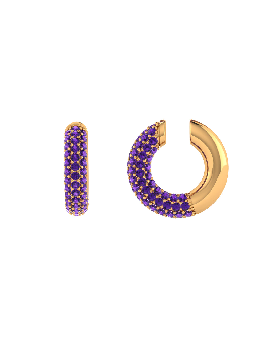 PAVE AMETHYST EAR CUFF - SINGLE – Eseve Jewelry